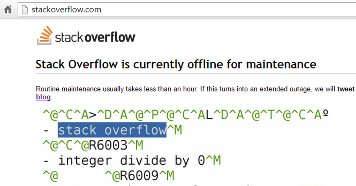 StackOverflow прилег отдохнуть. | Пикабу