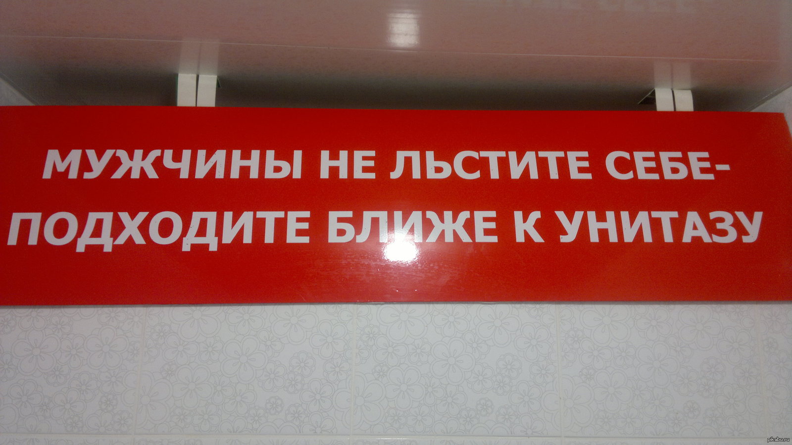 Плакат в туалете. | Пикабу