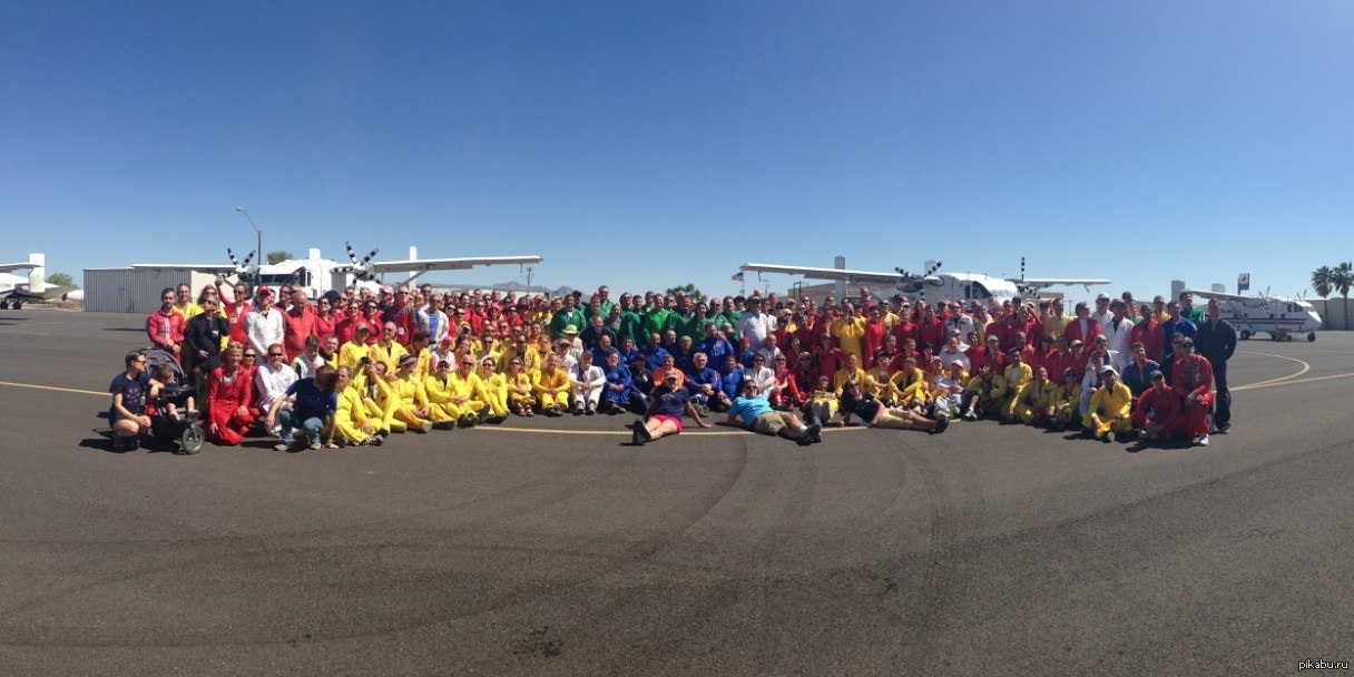 World Team 222-way. USA World skydiving record | Пикабу